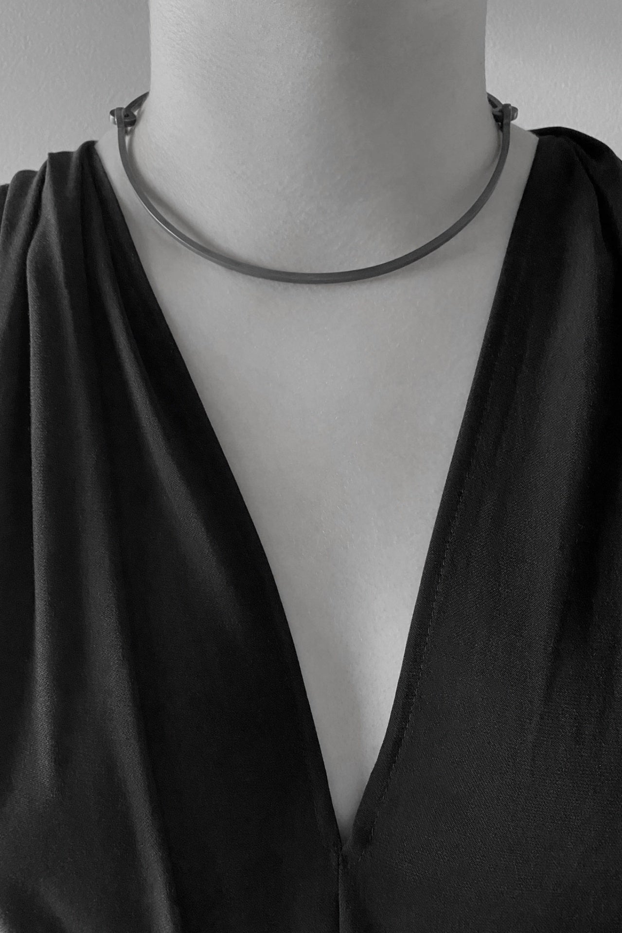 Half Circle Choker - Blackened Sterling Silver in Silver - The Shelter