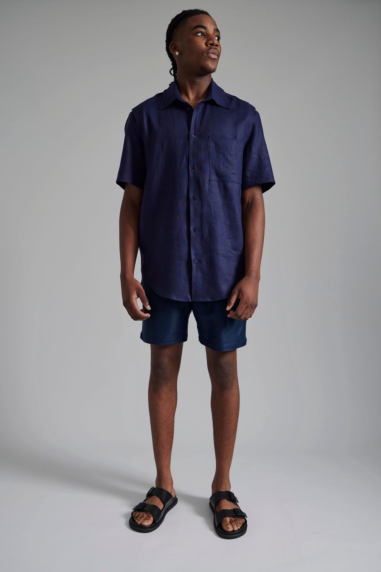Azure Linen Shirt - Navy in Blue - The Shelter
